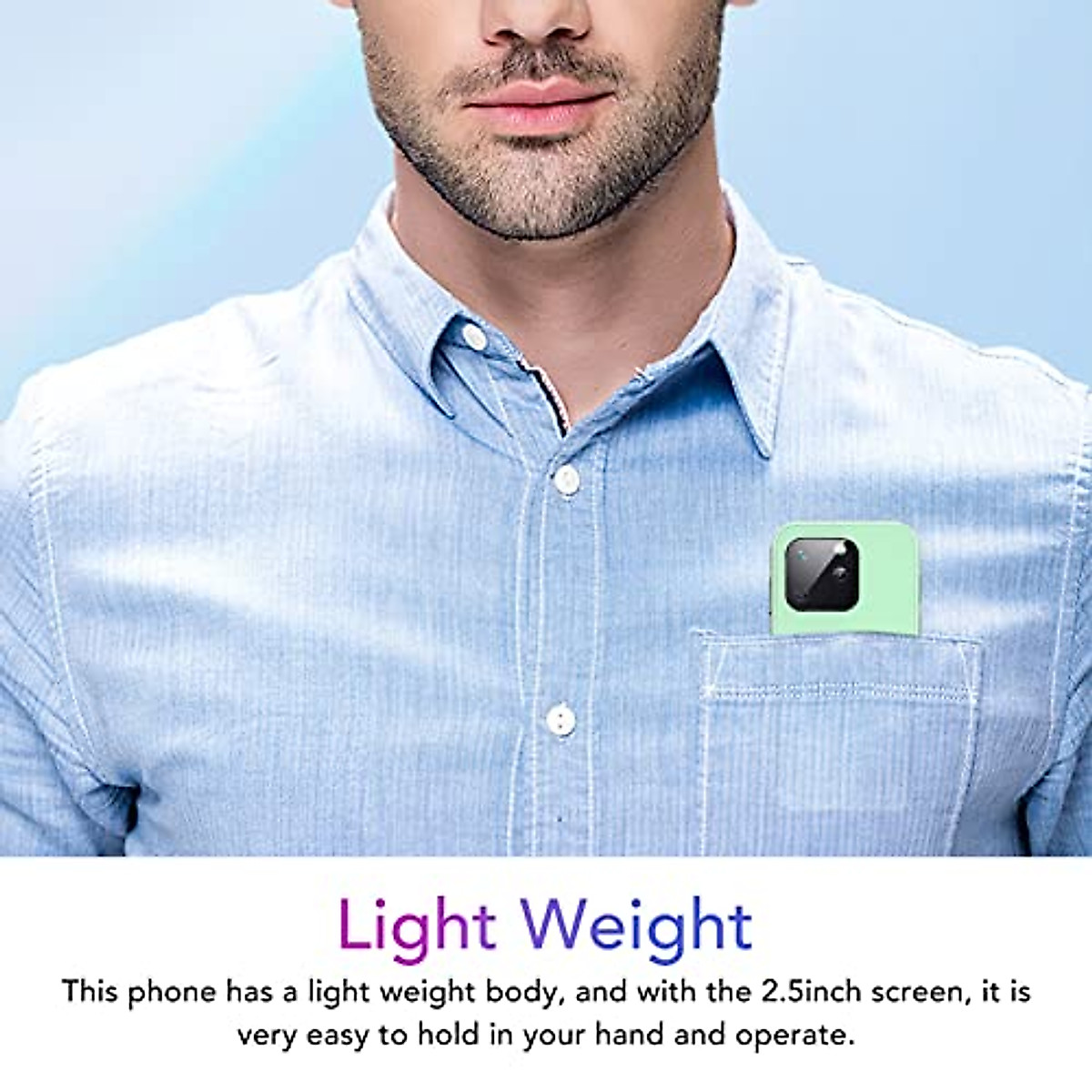 XS13 3G Mini Smartphone, 2.5Inch HD Touchscreen, 1GB RAM 8GB ROM, 1580mAh Battery, for Android 6.0 System, with Bluetooth, WiFi, GPS, Cute Smartphone, Ideal Gift for Kids(Green)