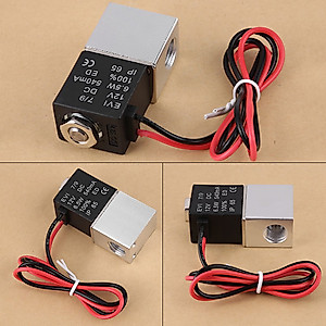 12V DC 1/4" Electric Solenoid Air Valve 2 Way Uni-Directional Normally Closed Pneumatic Aluminum Gas Liquid Water