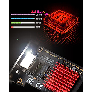 2.5G Network Adapter, Ubit 2.5GBase-T RJ45 2500/1000/100Mbps Gigabit PCIe Network Adapter, RTL8125 NIC, Low Profile Bracket, Windows 11/10 /8/8.1/7