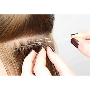 Professional Hair Extension & Beading Tool Kit Remove Plier Set for beads (4 Piece) I-Link Micro Ring Loop Needle Pulling Hook Threader Wire for Silicone Rings (Shocking Pink)