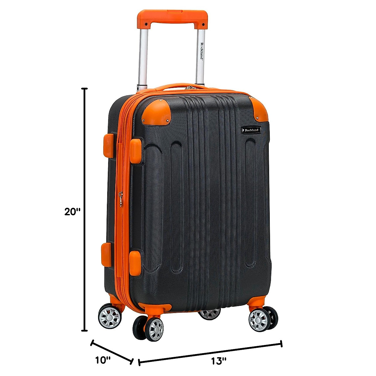 Rockland London Hardside Spinner Wheel Luggage, Charcoal, Carry-On 20-Inch