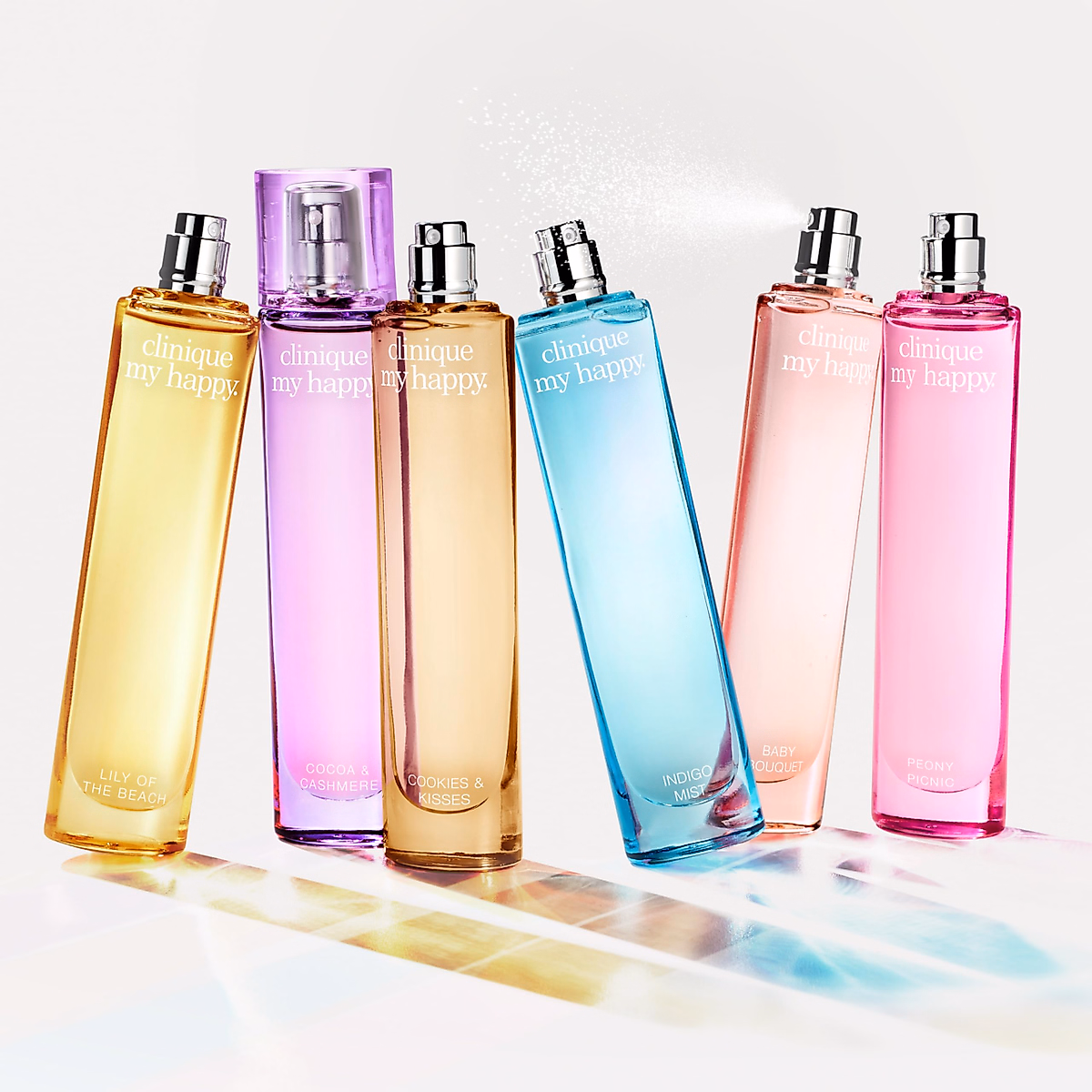 Clinique My Happy Fragrance Spray, Baby Bouquet | Notes of Bright Mandarin + Delicate Orange Flower, Mini Travel Size, 0.5 Fl Oz