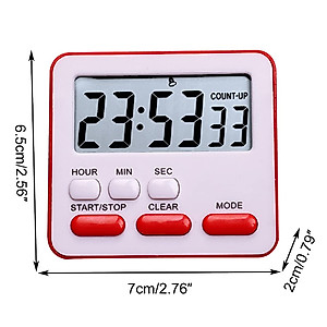 Jeeje Electronic Kitchen Timer, Large Screen with Multifunctional Count up Countdown Alarm Clock Silence Memory Magnetic Suction Snooze Battery Powered for Students Baking