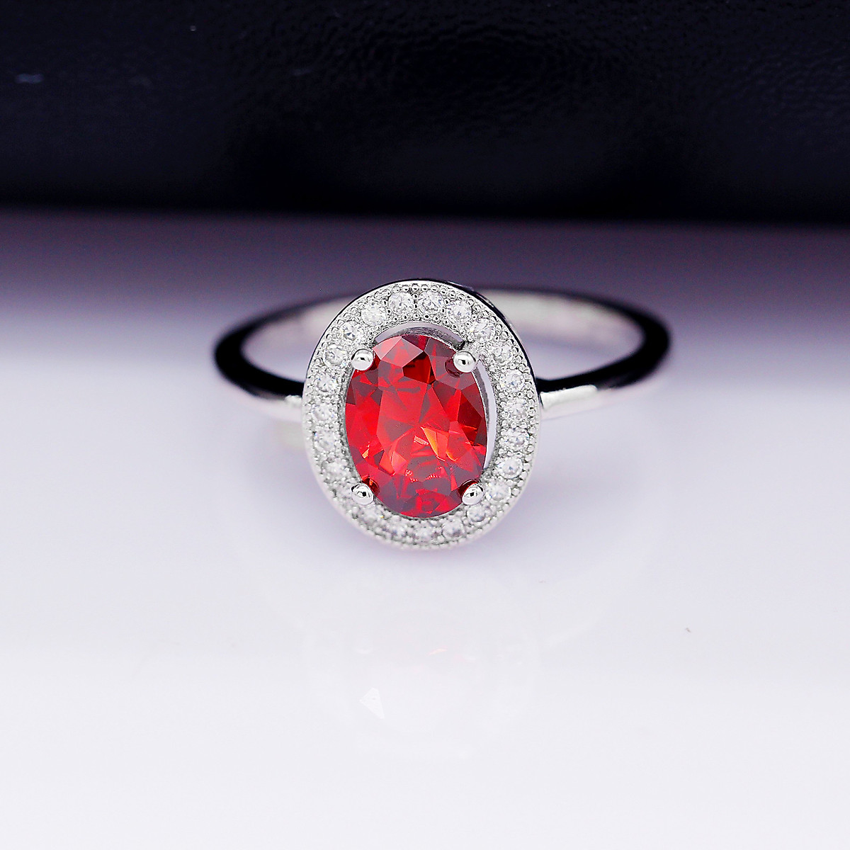 Uloveido Oval Cut Solitaire Wedding Engagement Rings White Gold Plated, Best Gifts for Women/Mom (Size 8) PJ4262