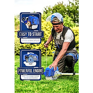 WILD BADGER POWER 26cc Weed Wacker Gas Powered, 3 in 1 String Trimmer/Edger 17'' with 10'' Brush Cutter,Rubber Handle & Shoulder Strap Included