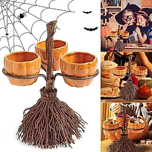 Sepanda Pumpkin Decor Broom Pumpkin Halloween Party Supplies Pumpkin Decorations Arrival time: Delivery Within 2-4 days (QFB-2)