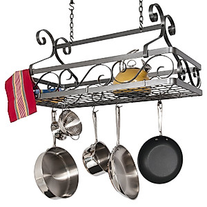 Enclume Decor Basket Rack, Large, Hammered Steel