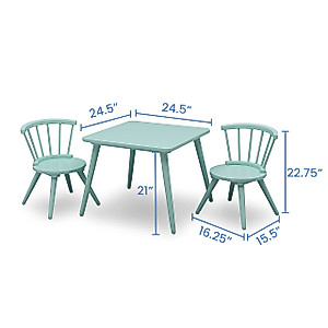 Delta Children Windsor 2 Chair, 3 Piece Set, Aqua