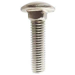 Small Parts FSC142CBSS Round Square-Neck Carriage Bolt, 18-8 Stainless Steel, Hex, 1/4"-20" Thread Size, 2" Long (Pack of 25)