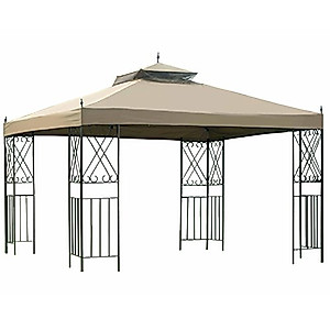 Garden Winds Replacement Canopy for Scroll Gazebo - Riplock 350 - Beige