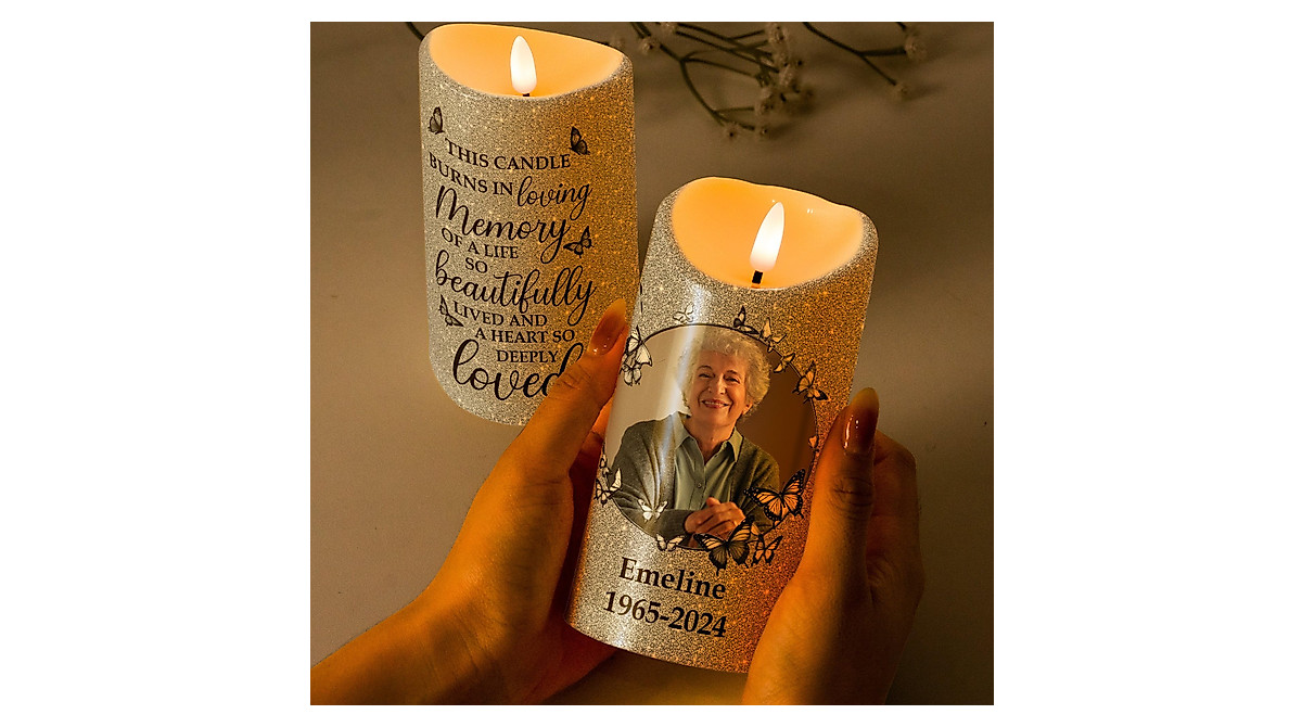 Personalized Photo Memorial Candle for Loved Ones