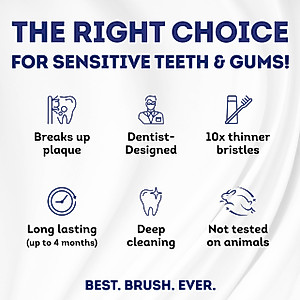 MOUTHWATCHERS Manual Soft Toothbrush for Adults, Ultra CleanToothbrush with Flossing Bristles, Good for Sensitive Teeth and Gums. Rose, 1 Each