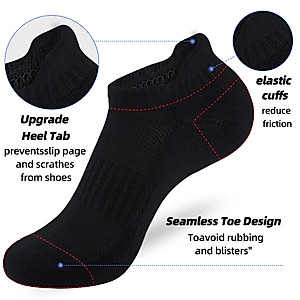 ATBITER 6 Pairs Women's Ankle Running Socks Cushioned Low Cut Tab Athletic Socks