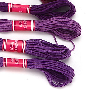 12Pcs Embroidery Thread Cross Stitch Threads Embroidery Floss Friendship Bracelets Floss Gradient Bright Color Polyester Line Sewing Skeins Yarn Cross Stitch Thread for Sewing (Purple)