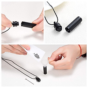 constantlife Cremation Jewelry for Ashes Openable Pill Case Urn Necklace Keepsake Perfume Memorial Pendant Locket Charm Accessories (Black)