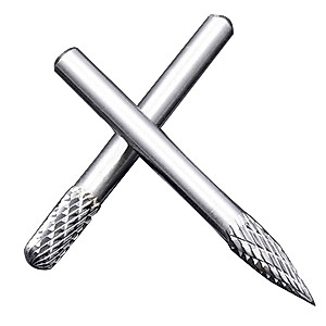 Eyech 10pc Tungsten Carbide Burr Set 1/4" Shank Double Cut Rotary Cutting Burr Set Die Grinder Bits for Steel Metal Wood Woodworking Carving, Polishing, and Engraving