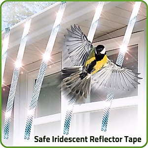 De-Bird: Scare Tape - Reflective Tape Outdoor to Keep Away Woodpecker, Pigeon, Grackles, and More. Stops Damage, Roosting, and Mess (350ft Roll)