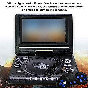 QUZHI 7.8 Inch 16:9 Widescreen 270° Rotatable LCD Screen Home Car TV DVD Player Portable VCD Compact Disc MP3 Viewer with Game Function