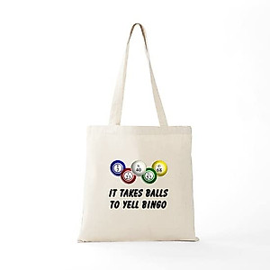 CafePress Balls To Bingo Tote Bag Natural Canvas Tote Bag, Reusable Shopping Bag