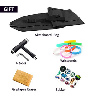 LOSENKA 28 inch Mini Cruiser Skateboard Cruiser | Canadian Maple Deck - Designed for Kids, Teens and Adults (Persistence Pro)