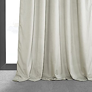 HPD Half Price Drapes Velvet Blackout Curtains For Living Room 25 X 108 Signature Pleated, VPCH-110602-108-FP, Porcelain White