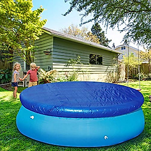 15ft Pool Cover, Swimming Pool Cover Inflatable Swimming Pool Cover Round Easy Set Cover for Frame Pools in Summer Outdoor Swimming