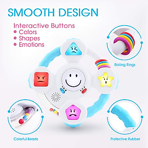 BEST LEARNING My Spin & Learn Steering Wheel - Interactive Educational Toys for 6 to 36 Months Old Babies & Toddlers - Learn Colors, Shapes, Feelings & Music - Birthday Gifts for Children