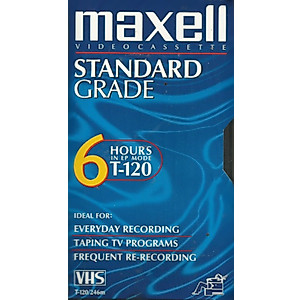 Maxell VHS Blank 3-Pack Standard Grade T-120 6 Hour EP Mode /246m