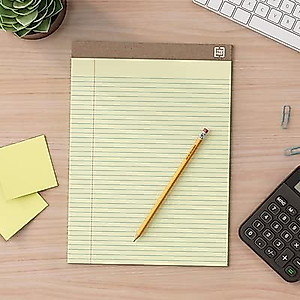 Staples 100% Recycled 8-1/2" x 11 3/4", Canary, Perforated Notepads, Narrow Ruled, 12/Pack