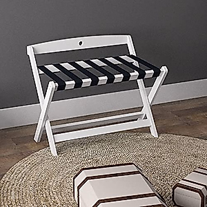 DIEFMJ Foldable Luggage Rack - Solid Hardwood Foldable Storage/Organization Shelf - Easy Assembly - for Home, Bedroom & Travel (Color : White)