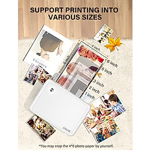iDPRT 4'' x 6'' Photo Printer, Instant Photo Printer with 10 Sheets & 1 Ribbon, Full-Color Photo, AR Video Printing, Thermal Dye Sublimation, Thermal Photo Printer for Home Use, Support iOS Android