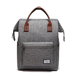Laptop Backpack for Women, Kasqo 15.6 Inch Teacher Backpack Nurse Bags Work Backpack Purse Waterproof Anti-Theft Travel Backpack with USB Charging Port, Grey