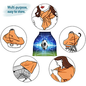 Sport Ball Football Soccer Carseat Canopy Cover,Breastfeeding Cover Nursing Cover Scarf Breathable,Baby Car Seat Cover