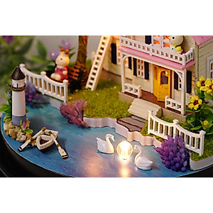 Flever Dollhouse Miniature DIY House Kit Creative Room with Furniture for Romantic Valentine's Gift (Spring Florid)