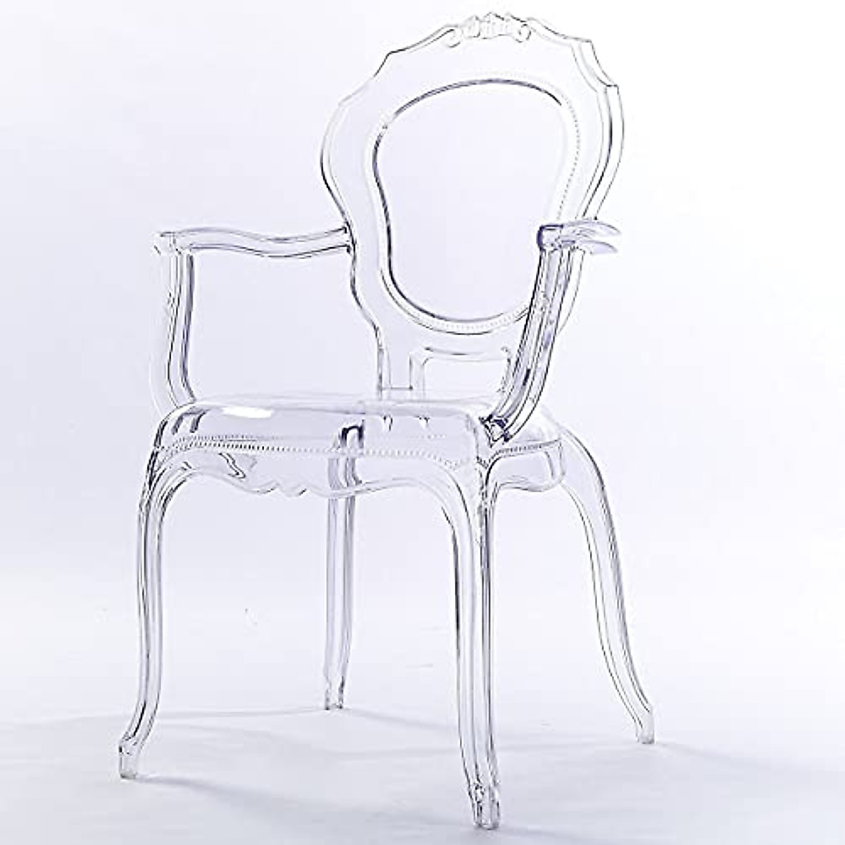 2xhome - Belle Style Ghost Chair Ghost Armchair Dining Room Chair - Armchair Lounge Chair Seat Higher Fine Modern Designer Artistic Classic Mold (Clear Jorge x1)