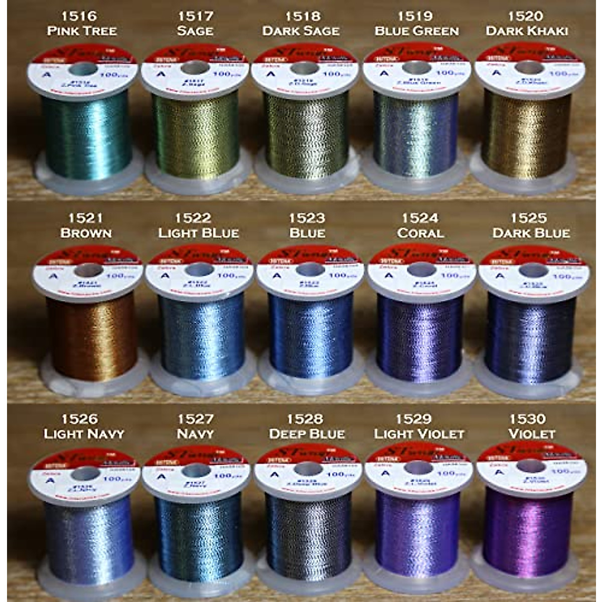 Hitena Rod Wrapping Thread - Metallic Zebra (Jasper) Winding Thread