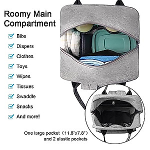Hamtery Bottle Warmer Backpack with Breastmilk Cooler Bag, Diaper Bag Backpack for Mom and Dad, Fits Most Brands of Portable Bottle Warmer for Travel and 4 Baby Bottles up to 8 Ounces