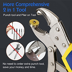 YZS Snap Button Kit Tool【Upgraded 3 Dies】- Heavy Duty Snap Fastener Tool, Includes 10Sets 15mm Metal Snap Buttons, Snap Tool for Replacing or Repairing Snaps on Boat Cover, Canvas, Leather, Fabric