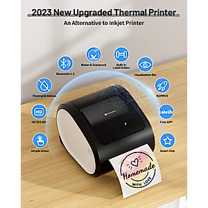 Phomemo Shipping Label Printer Bluetooth Thermal Label Printer - Wireless Bluetooth Printer Compatible with Phone&PAD&PC, Built-in Label Holder 4x6 Printer for Amazon, Shopify, Etsy,USPS,Ebay,Temu etc