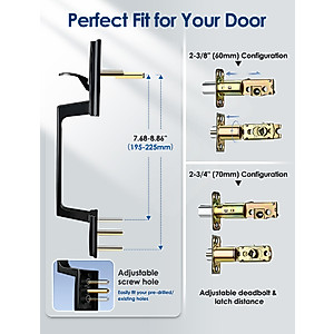 ELAMOR Front Door Handle with Deadbolt Set, Oil Rubbed Bronze, Adjustable Latch, Easy Installation, Durable Zinc Alloy, Modern Style