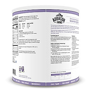 Augason Farms 5-90158 Scrambled Egg Mix, 2 lbs., 4 oz. No. 10 Can (Packaging May Vary)
