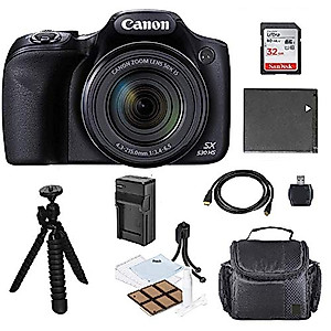 Canon Powershot SX530 HS 16MP Wi-Fi Super-Zoom Digital Camera 50x Optical Zoom Ultimate Bundle Includes Deluxe Camera Bag, 32GB Memory Cards, Extra Battery, Tripod, Card Reader, HDMI Cable & More