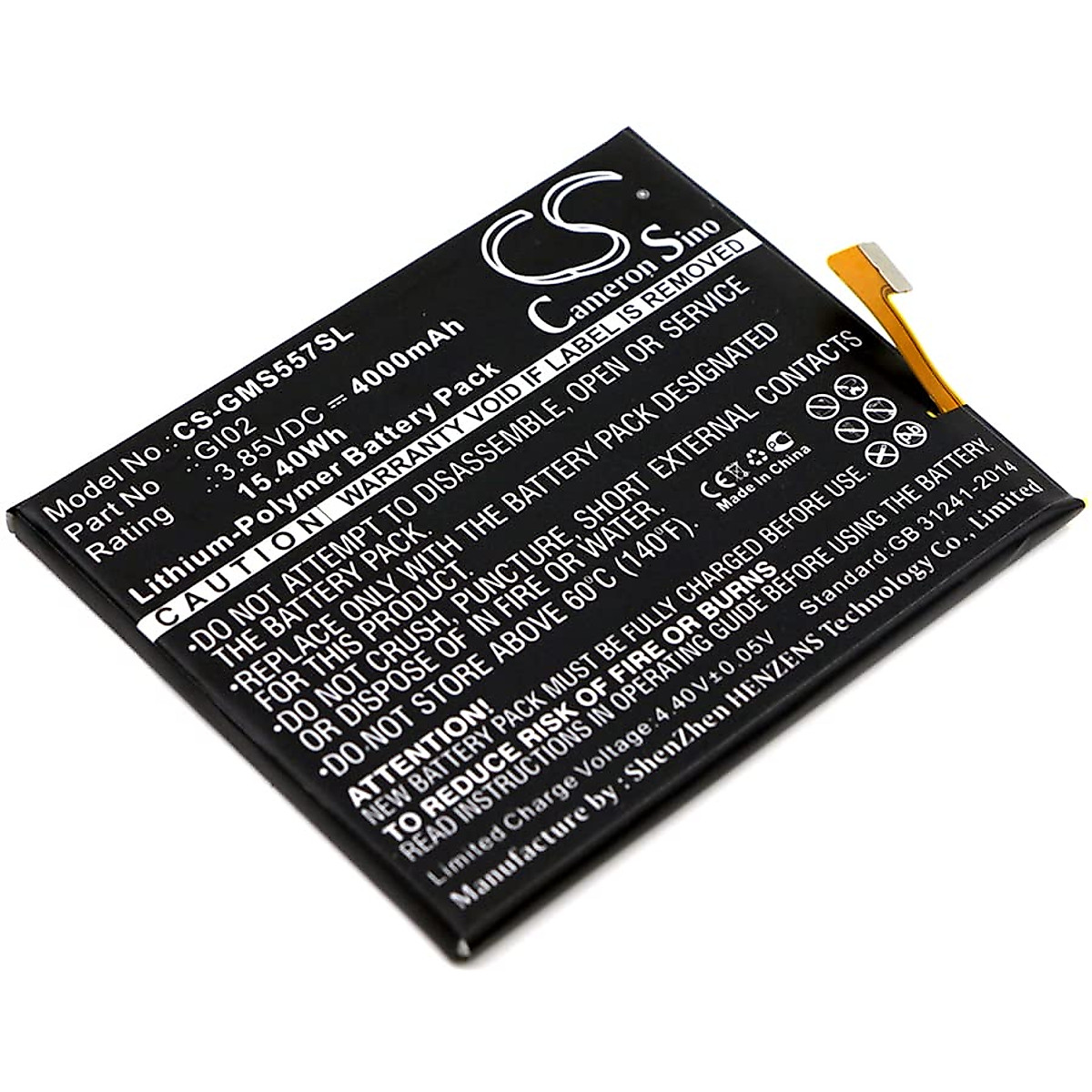 FYIOGXG Cameron Sino Battery for Gigaset GS57-6, ME pro 4000mAh / 15.40Wh