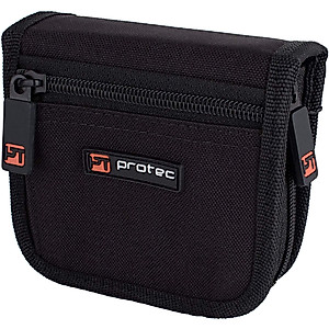 Pro Tec A222ZIP Double Trombone Mouthpiece Pouch with Zipper Closure , Black