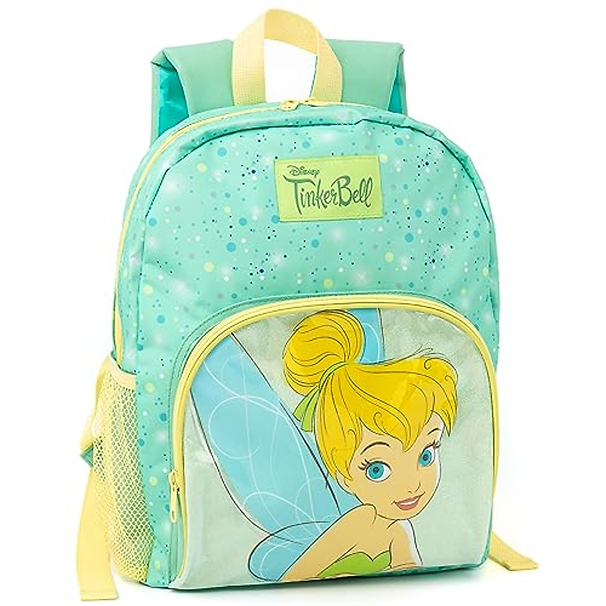 Disney Tinker Bell Girls Backpack | Enchanting Green Glitter Rucksack | Adjustable Straps | Spacious Compartments