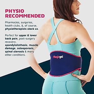 Magic Gel Ice Pack for Back - Reusable Cold Compress Hot and Ice Flexible Back Wrap for Hot or Cold Therapy - ICY Heat Pads Designed for Back - Lower Body Cooling Packs - Gray