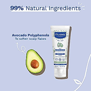Mustela Baby Cradle Cap Cream - Newborn safe - with Natural Avocado - Paraben Free & Fragrance Free - 1.35 Fluid Ounce