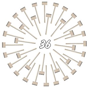 36 Pieces Mini Wooden Hammers Gavel Toy for Kids, Natural Wood Crab Lobster Seafood Mallets