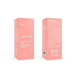 Medicube Triple Collagen Serum 1.85 fl.oz - Nourish dull skin with Triple Collagen Complex - A lightweight serum with Niacinamide and Hyaluronic Acid - Korean Skincare