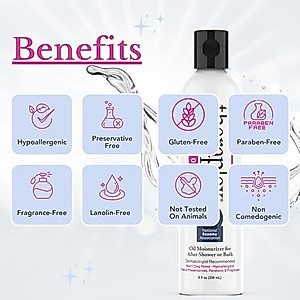 Theraplex Clear Emollient Lotion (8 oz) - No Parabens or Preservatives, Noncomedogenic and Hypoallergenic, Fragrance Free, Dermatologist recommended - National Eczema Association Seal of Acceptance